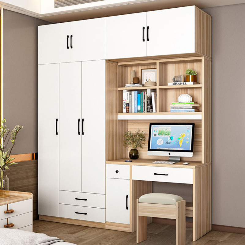 Wardrobe With Integrated Children's Room Computer Desk Bookcase ...