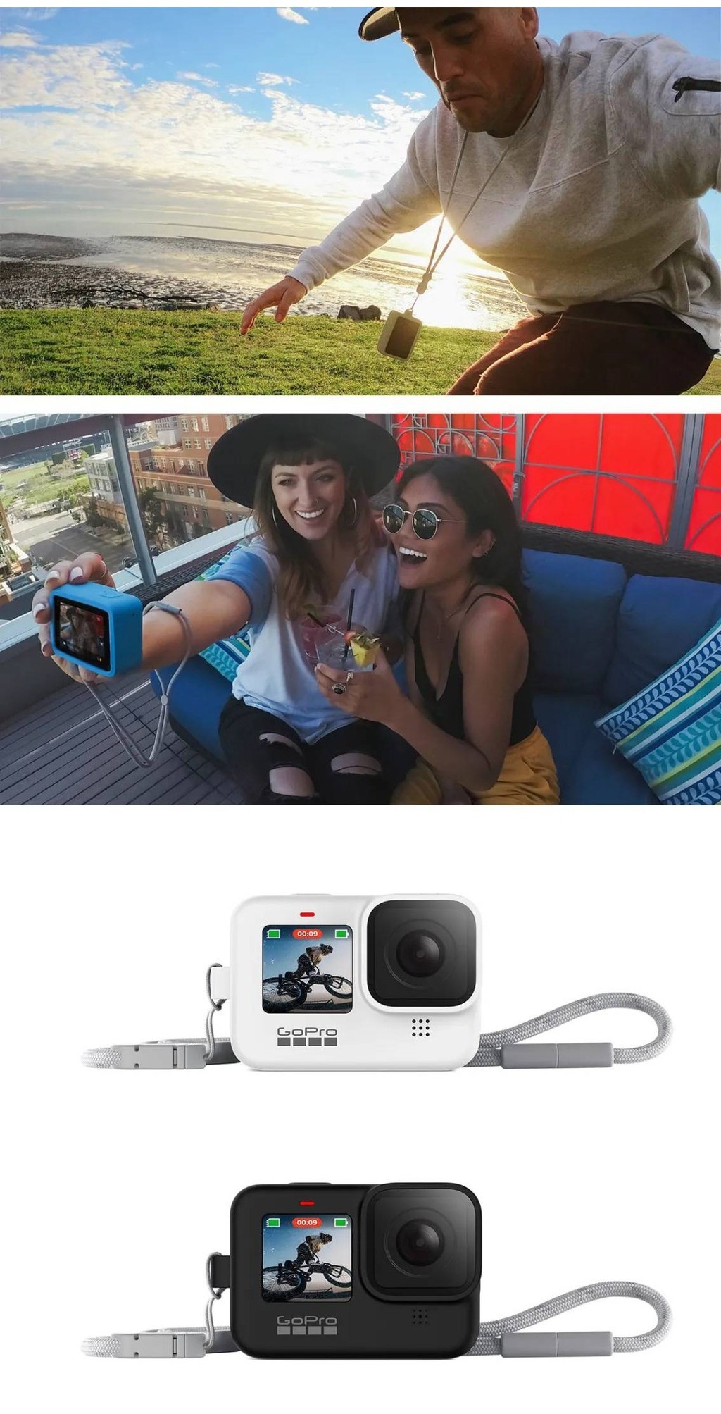 GoPro Sleeve + Lanyard (HERO13/12/11/10/9) - White | Shopee Singapore