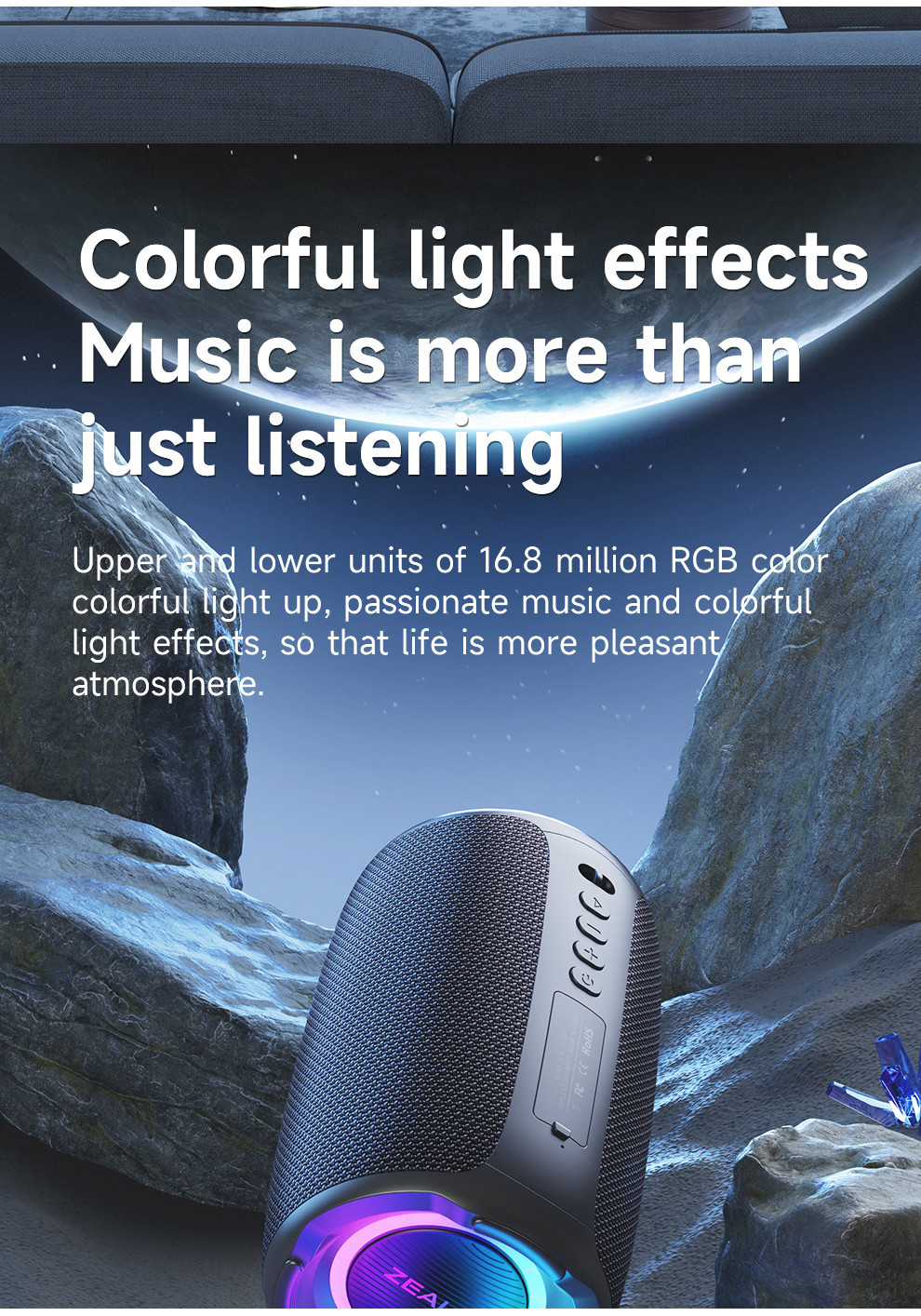 ZEALOT S61 Bluetooth Speaker Wireless Subwoofer TWS Heavy Bass Stereo ...