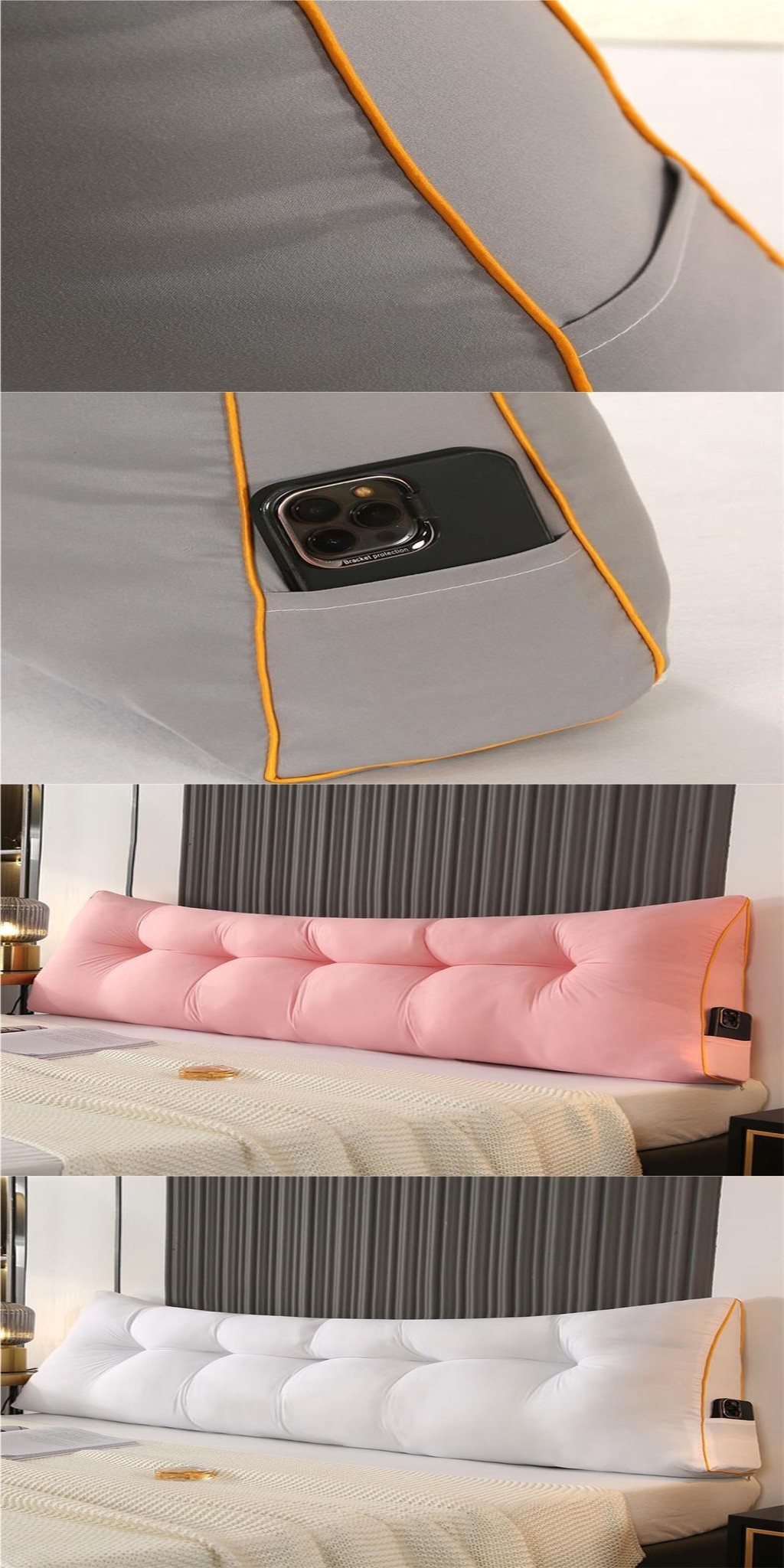 Bedside Cushion Soft Bag Backrest Bed Back Cushion Triangle Backrest ...