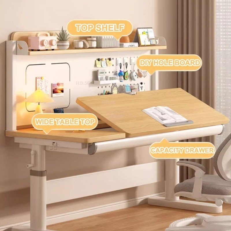 HD Children Study Table With Drawer Height Adjustbale Table With ...