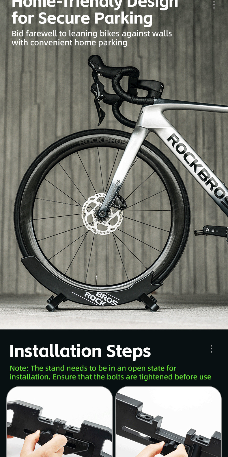 【3-day Delivery】ROCKBROS Bicycle Stand Rack Road Bike Adjustable ...