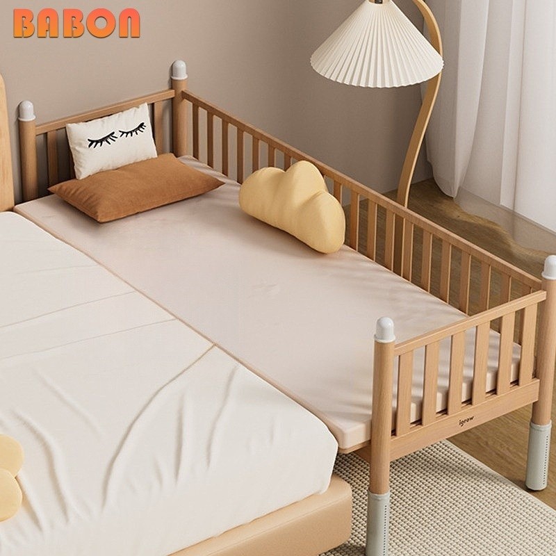 Solid Wood Baby Bed Removable Children Bed Widen Kids Bed Frame ...