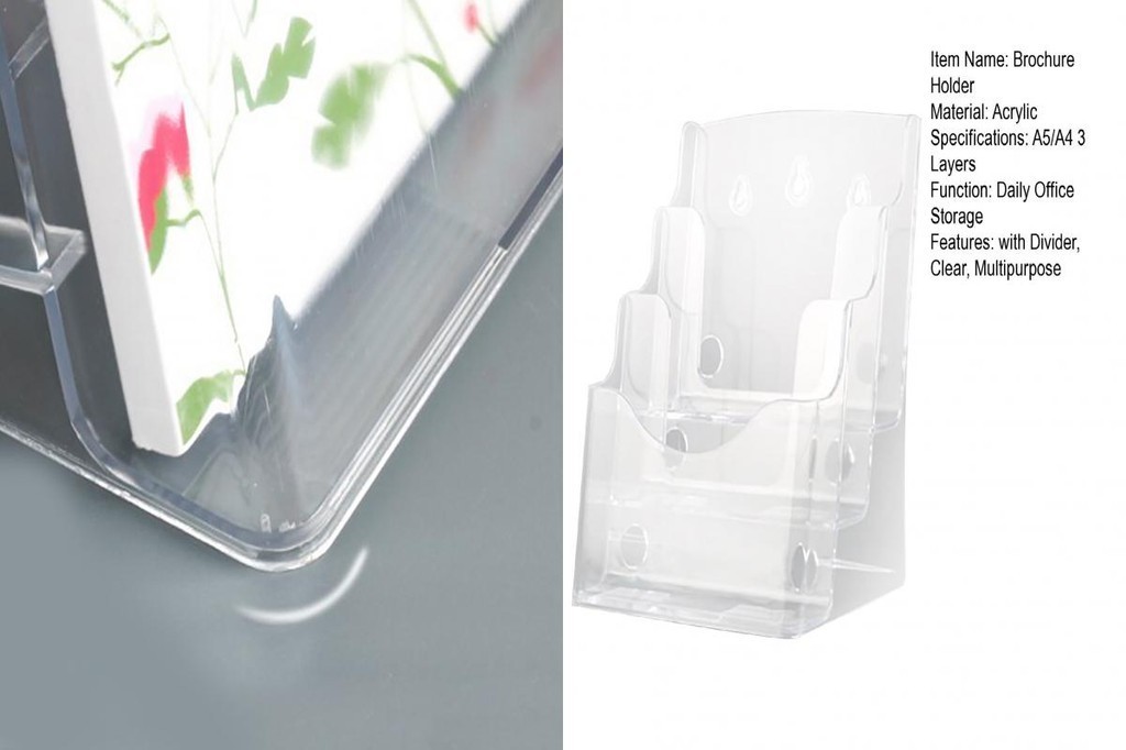 Sr| Acrylic A4 Document Holder Clear Acrylic Brochure Holder 3-tier ...