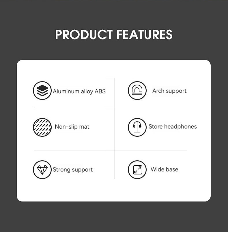 Metal headphone stand desktop headphone stand detachable headphone ...