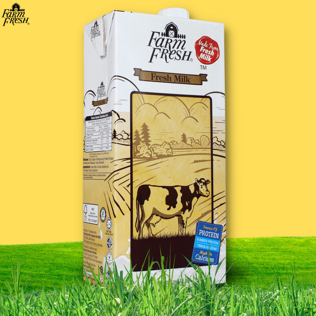12pcs (1 carton) Fresh Milk UHT 1L (Susu Fresh) by Farm Fresh (MAX 1 ...