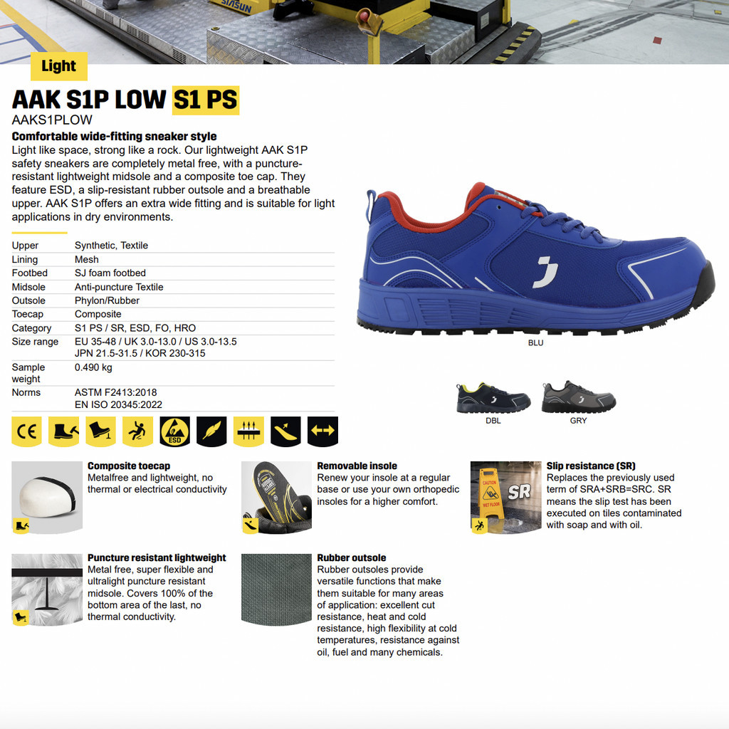 Safety Jogger AAK S1P LOW Safety Shoes ISO & ASTM Certified | Shopee ...