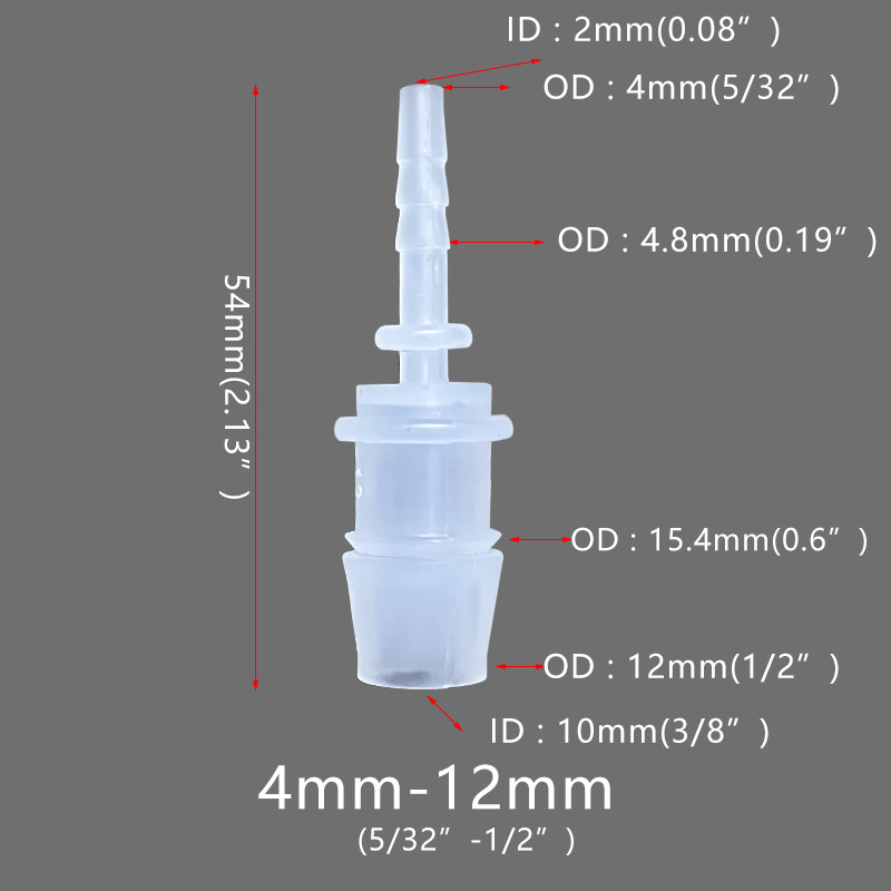 5pcs Plastic Flexible Hose Connector Barb Reducer Fitting Adapter ...