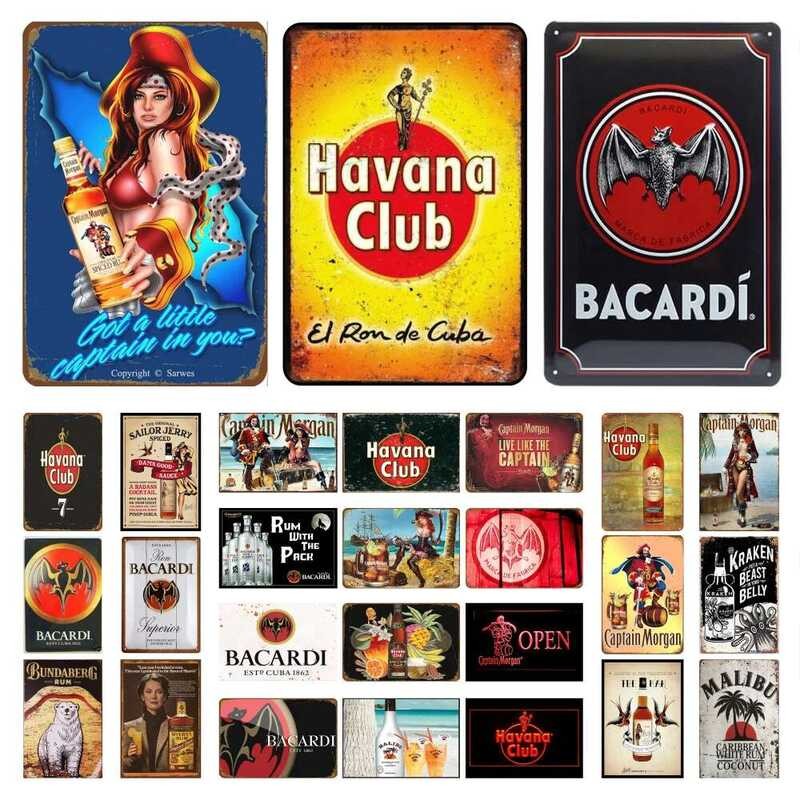 Decor Havana Captain Morgan Rum Vintage Signs Retro Plaque Metal ...