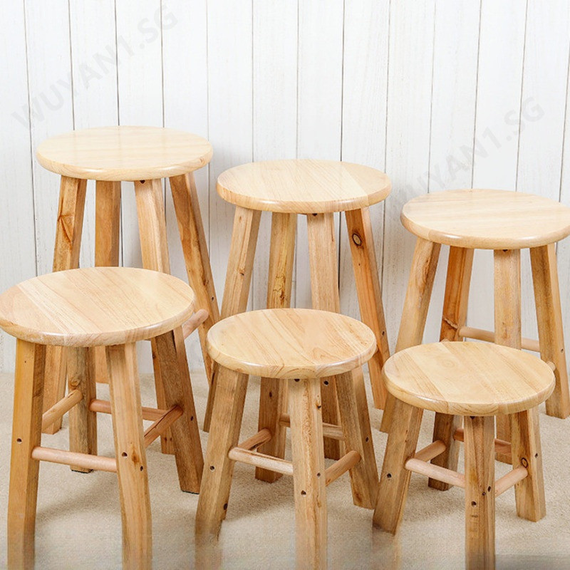 Solid Wood Stool Oak Dining Stool Small Wood Stool Low Chair Round ...