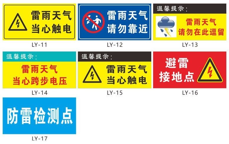 Lightning Protection Safety Warning Sign Pay Attention to Lightning ...