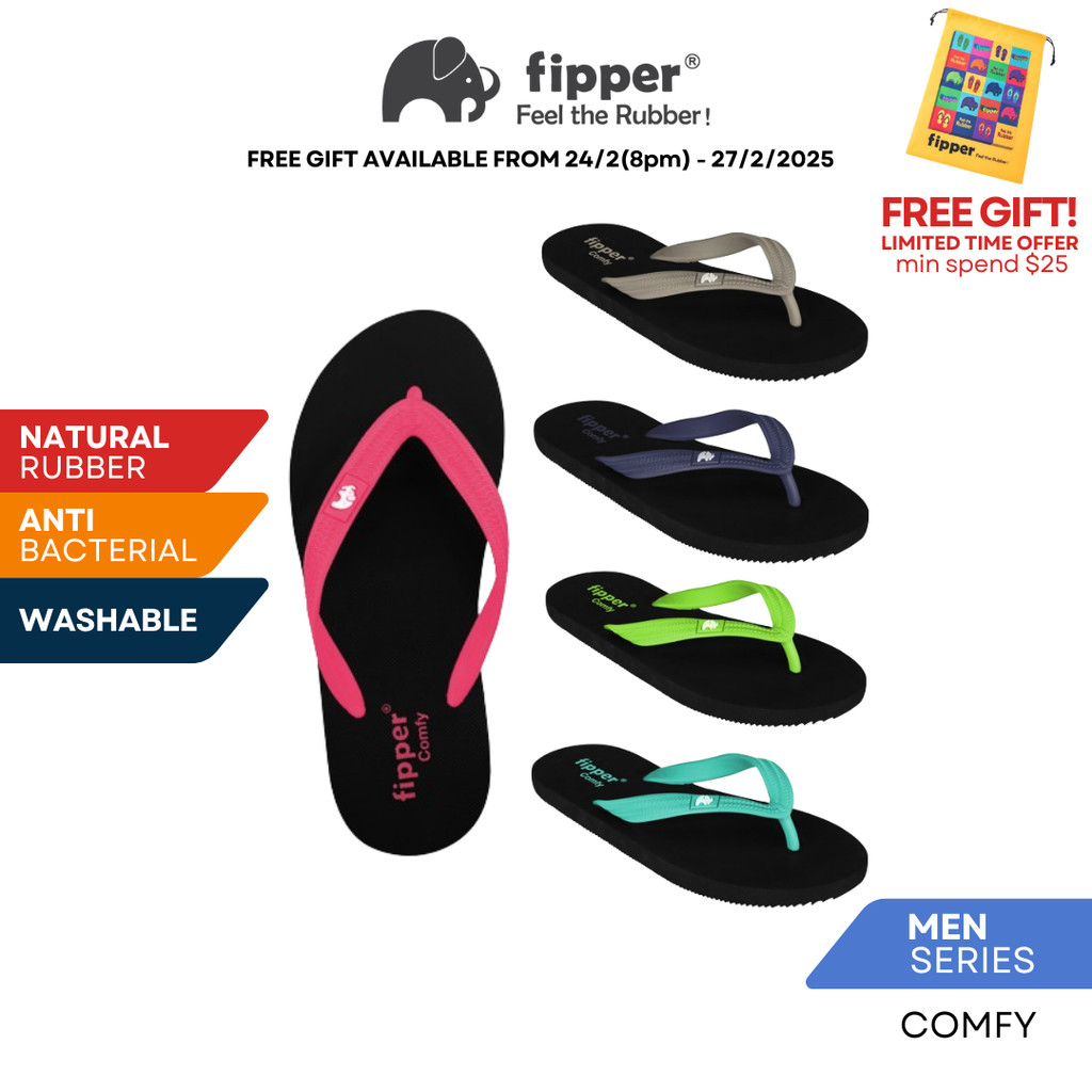 Fipper Natural Rubber Slipper Comfy Series | Shopee Singapore