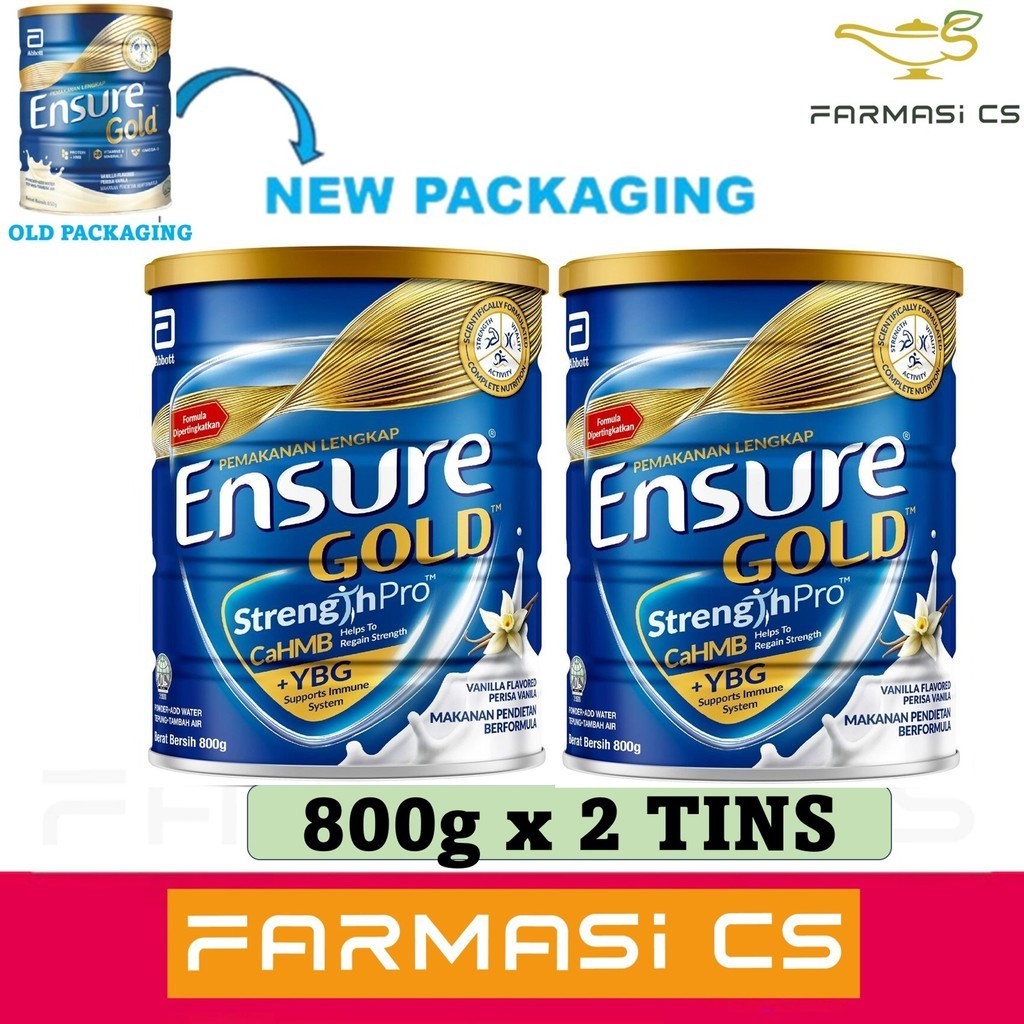 Abbott Ensure Gold Vanilla 800g x 2 tins EXP:06/2025 [ NEW PACKAGING ...