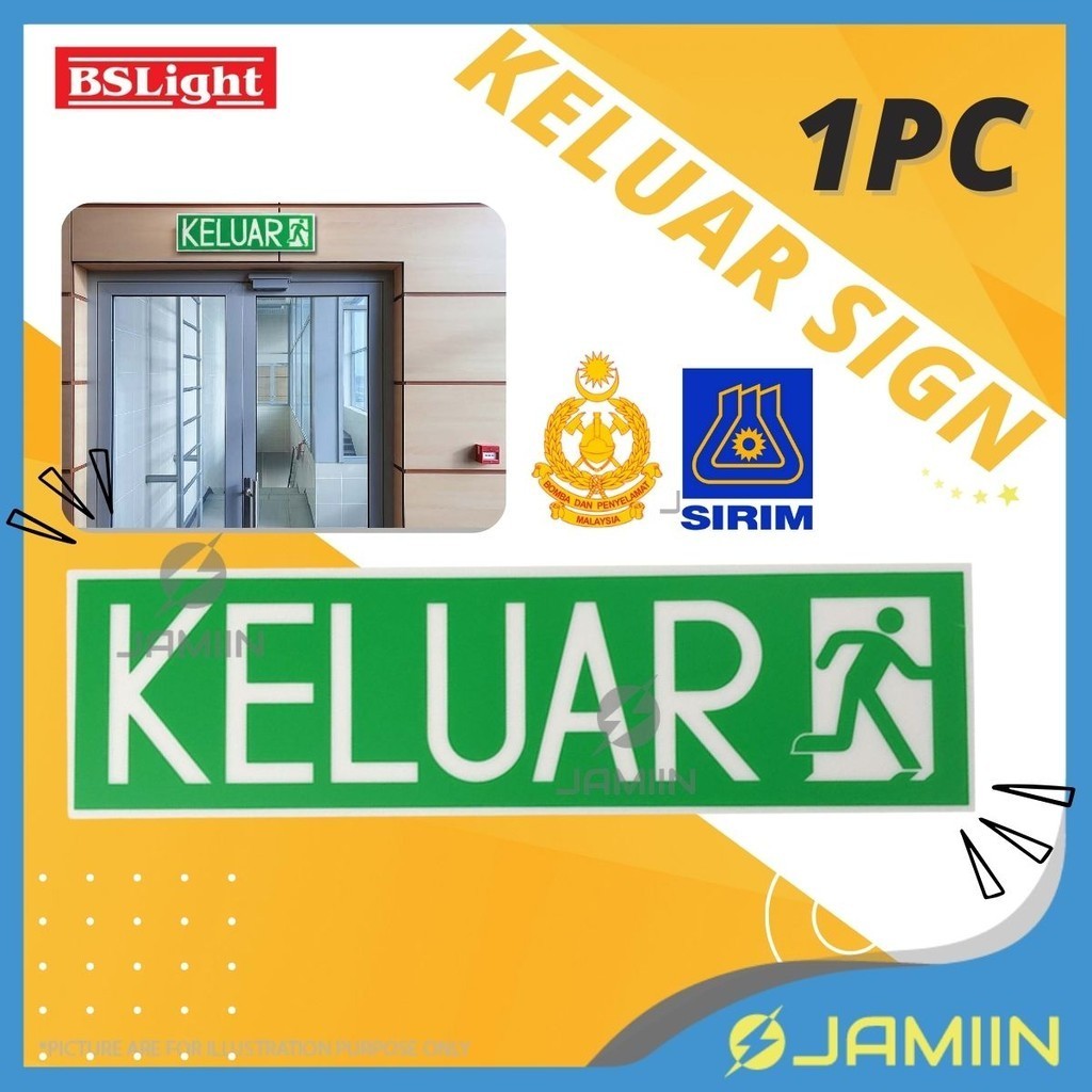BSLIGHT LED Emergency Light KELUAR Sign Emergency Luminaire BOMBA SIRIM ...