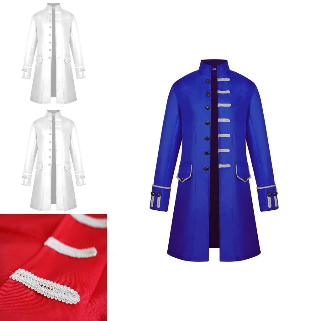 Medieval Renaissance Men Steampunk Jacket Gothic Retro Windbreaker Coat ...