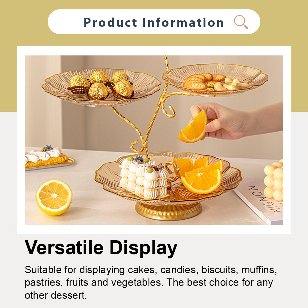 [3 Tier] Encora Luxury Dessert Plate Dulang Kuih Raya Pastry Serving ...
