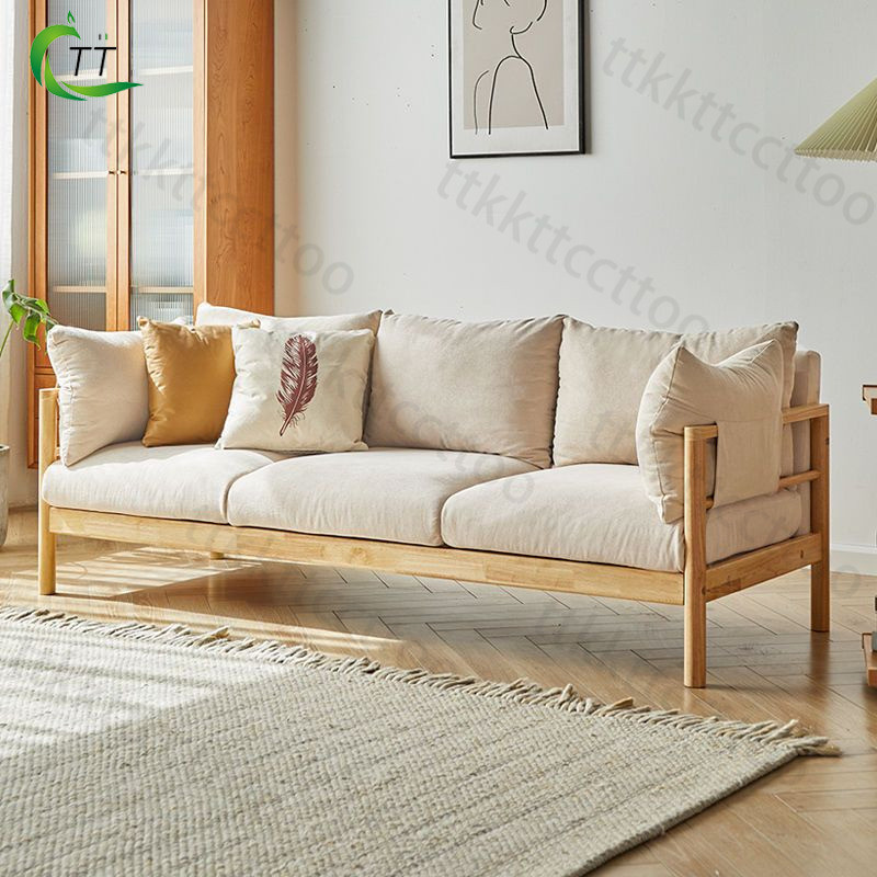 Sofa Scandinavian Solid Wood Small Household Simple Modern Log Wind ...