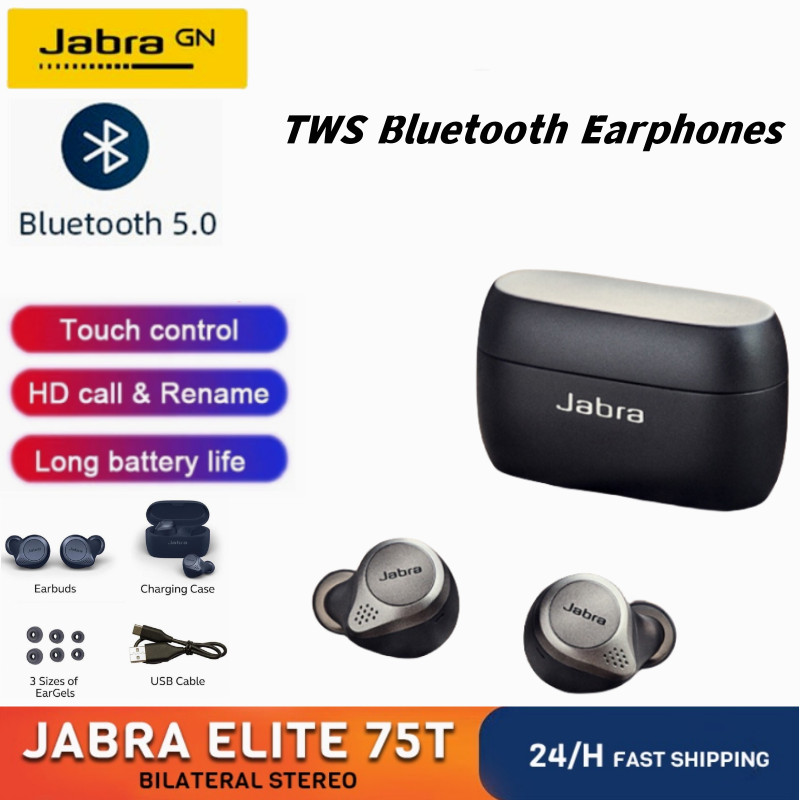 (24h-in stock) Elite 75t Wireless Bluetooth Earphones HiFi Stereo TWS ...