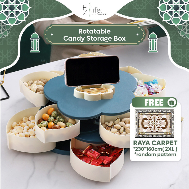 2024 Double-layer Rotatable Candy Box Hari Raya Aidilfitri Ramadan ...