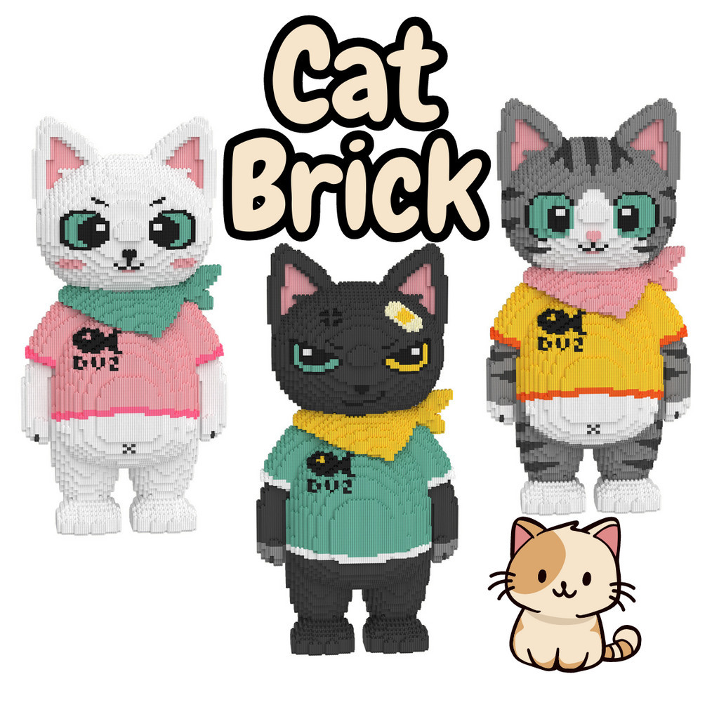 [65cm High] Duz Brick big cat building block | Shopee Singapore