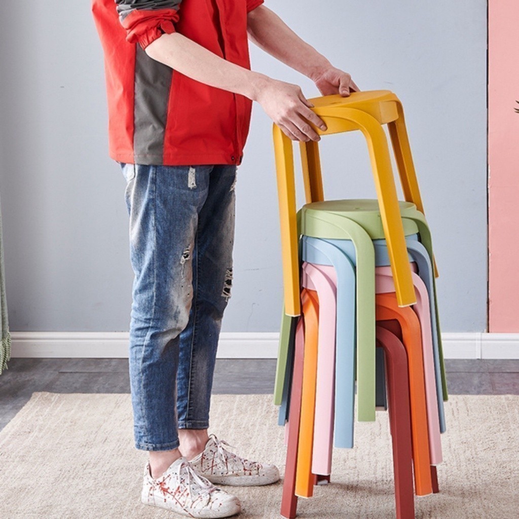 🇸🇬Koala Home🔥Plastic Stool Chair/Stackable/Round Stool/High Stool ...