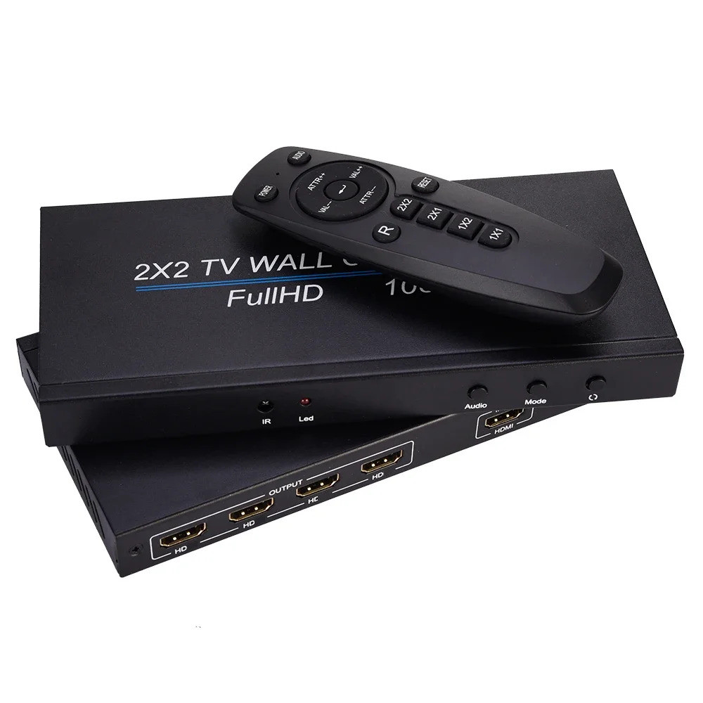 1080p 2x2 TV Video Wall Controller Multi Screen Stitching Processor ...