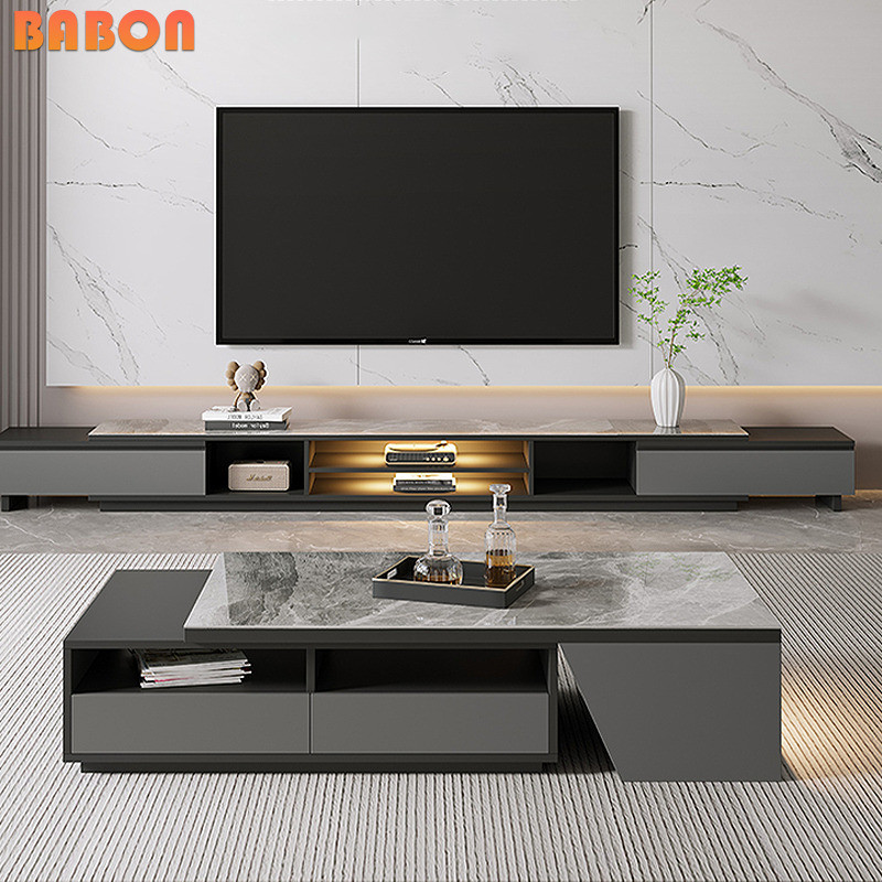 Scalable Coffee Table Solid Wood Tea Table Light Luxury Living Room ...