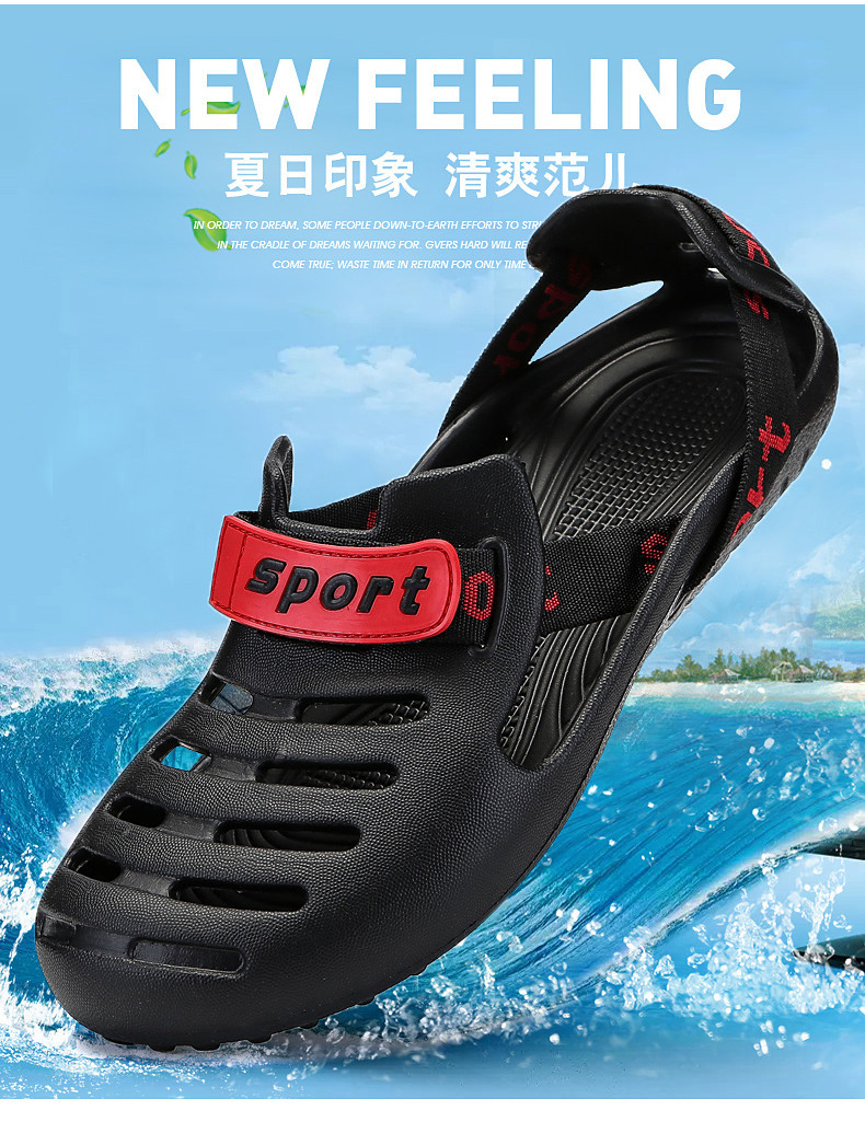 Waterproof Beach Sandals Plus Size 39-47 Light Anti Slip Men Shoes ...