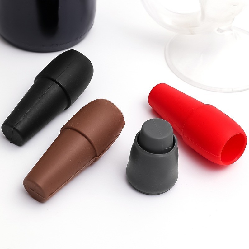 2Pcs Red Wine Stopper - Food Grade Silicone Material - Freshness ...