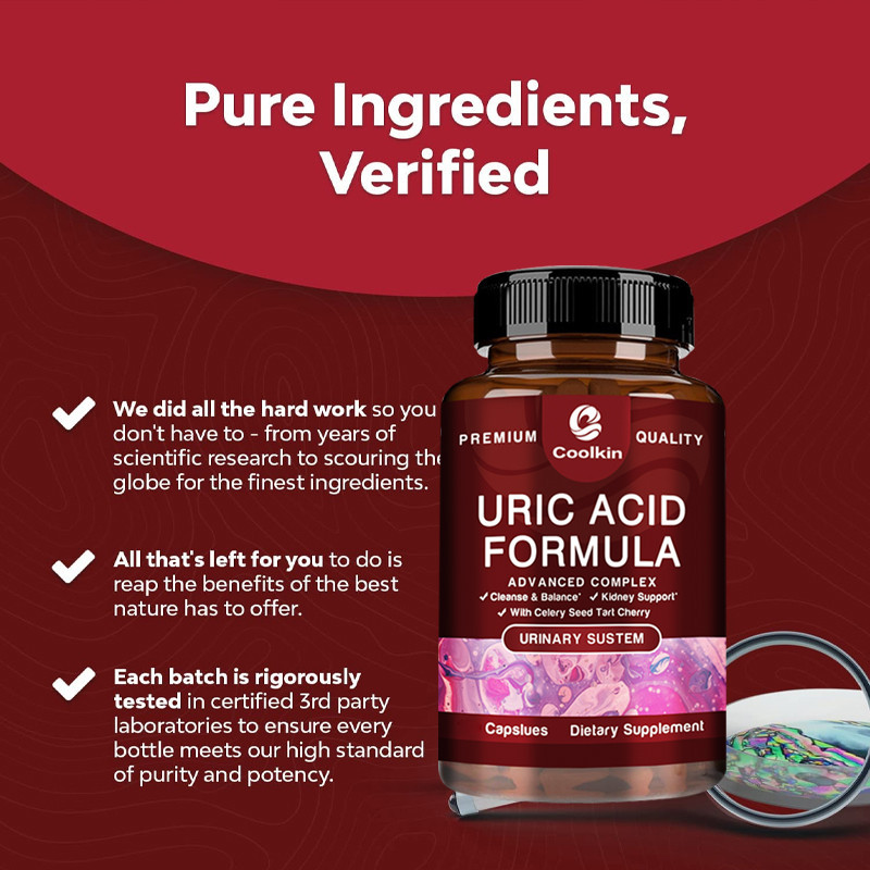 Tart Cherry Uric Acid Purification Capsules with Milk Thistle Extract for Women and Men's Health ...