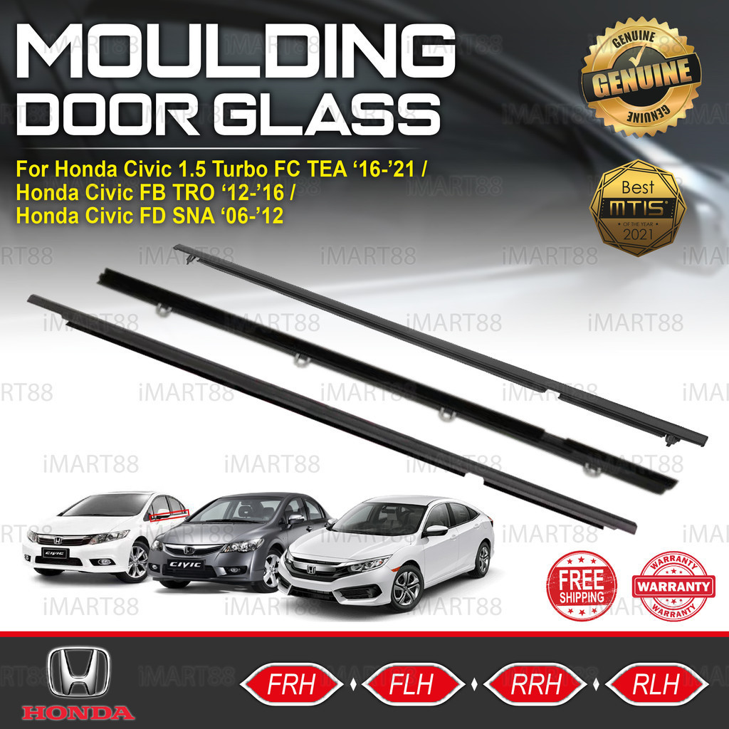 MTIS HONDA CIVIC CIVIL GLASS DOOR MOULDING SEAL RUBBER OUTER STRIP ...
