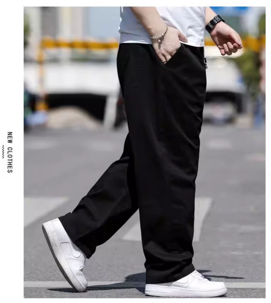 【2XL–8XL】Plus Size Men’s Wide-Leg Pants Loose Fit Elastic Waist ...