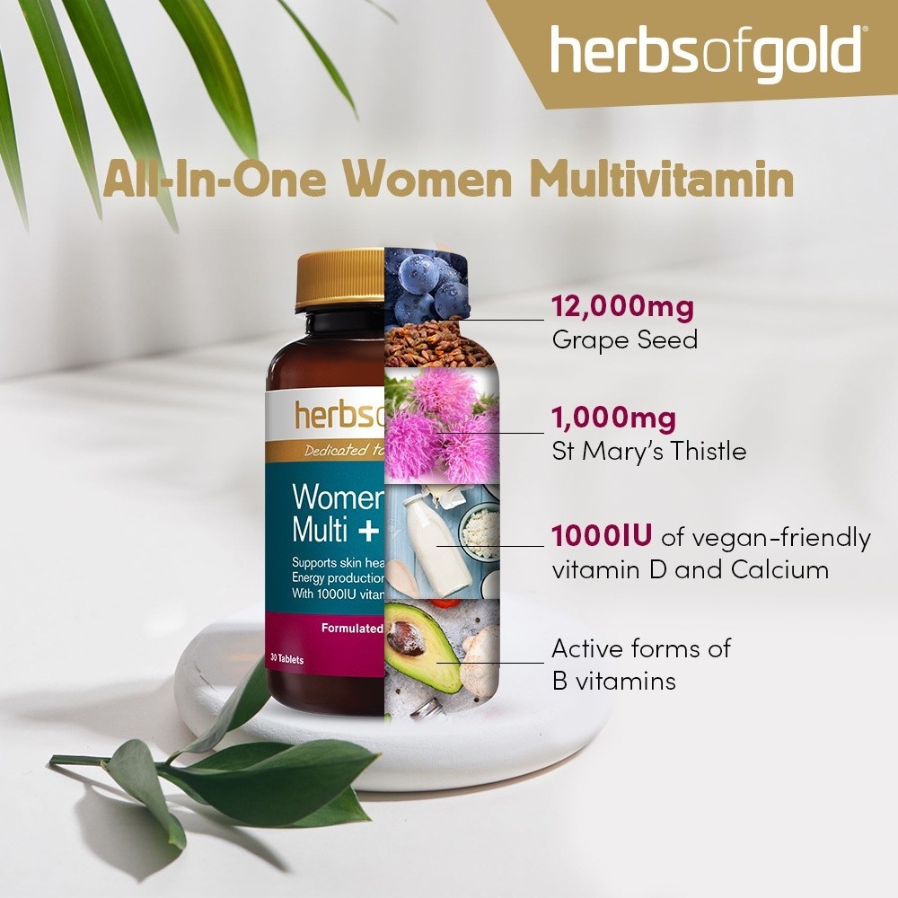 Herbs of Gold Women's Multi Plus Grape Seed 12000 30s (EXP 05-2026 / 03 ...