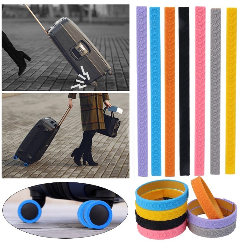 4Pcs Luggage Wheel Protectors - Silicone Material - Non-slip Denoising ...