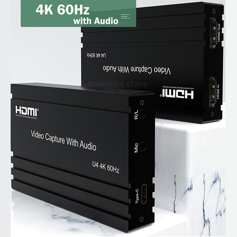 HDMI Video Capture with Microphone&Audio 4K 60Hz Type C to HDMI Gaming ...