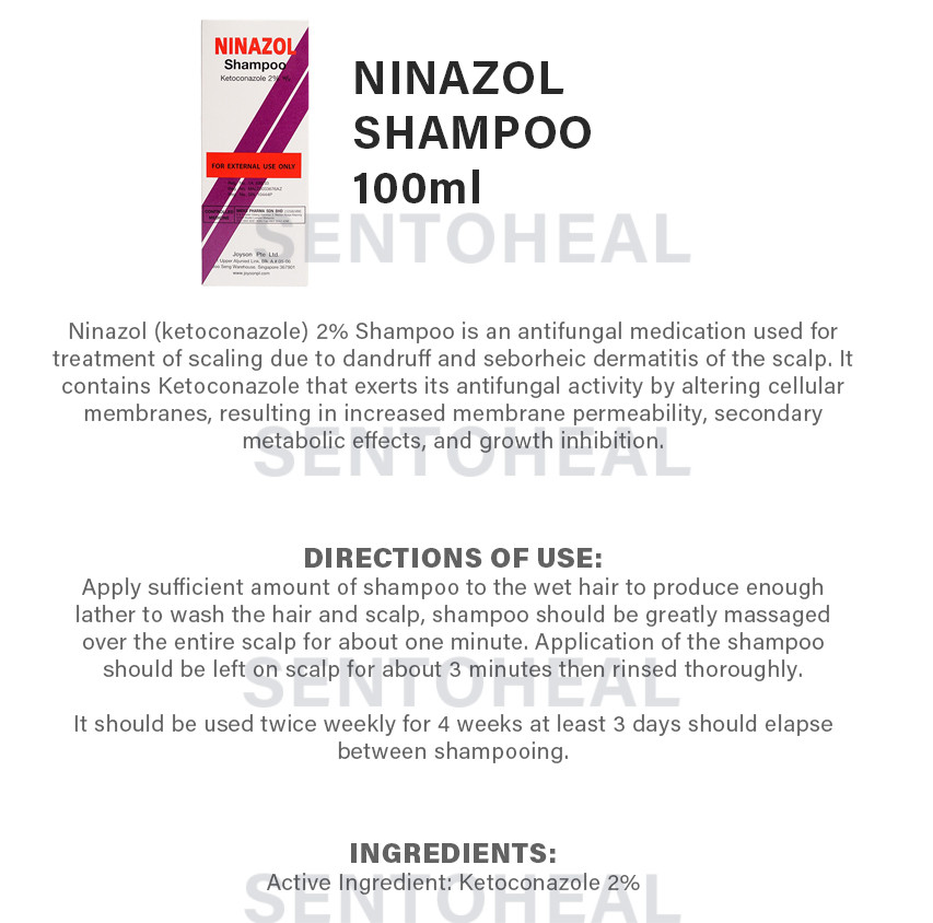 Ninazol (Ketoconazole 2%) Shampoo 100ml | Shopee Singapore