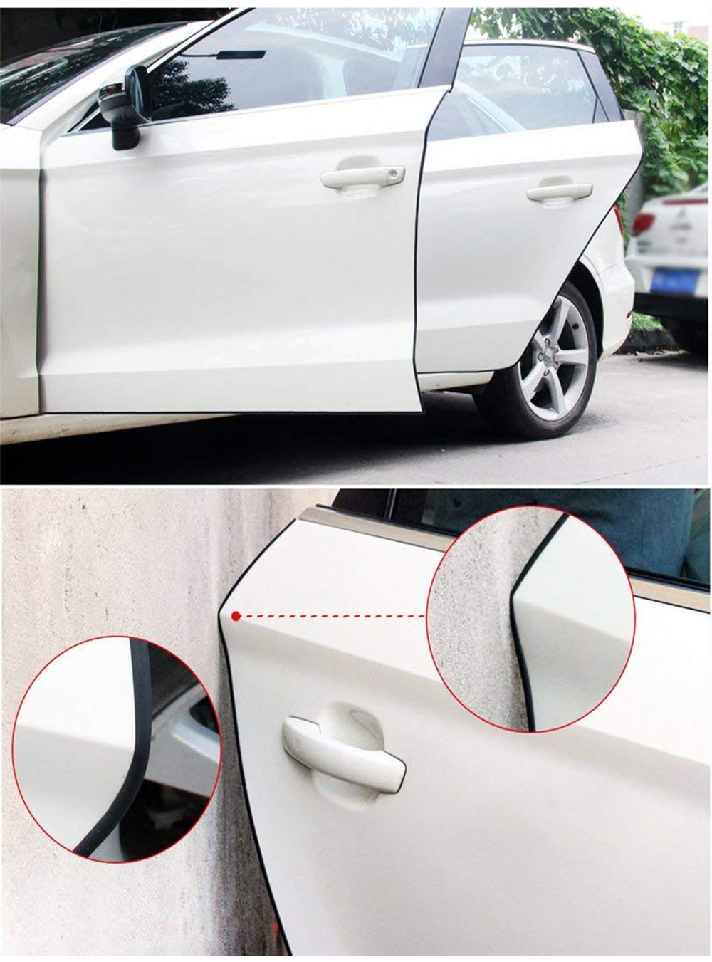 New 5m Universal Car Door Edge Guards Clear Rubber Seal Protector U ...