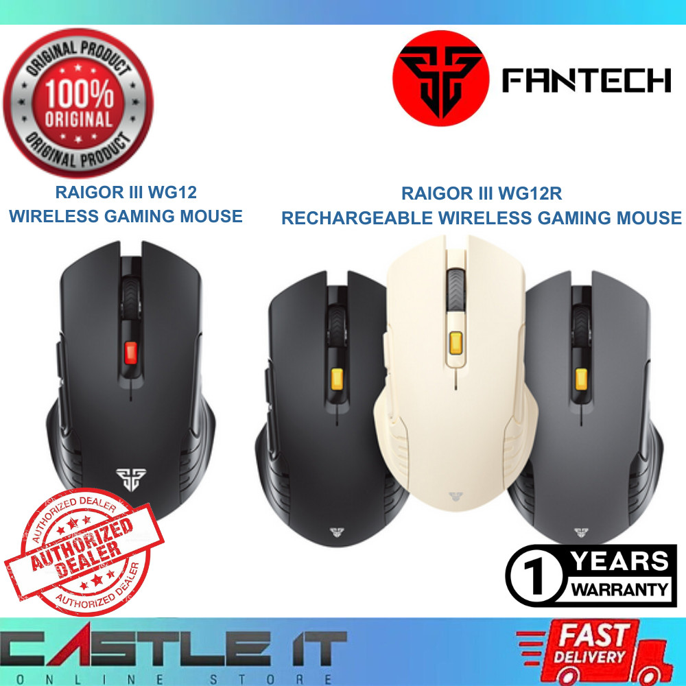 Fantech RAIGOR III WG12 / WG12R RECHARGEABLE Gaming Mouse With 2.4GHz ...