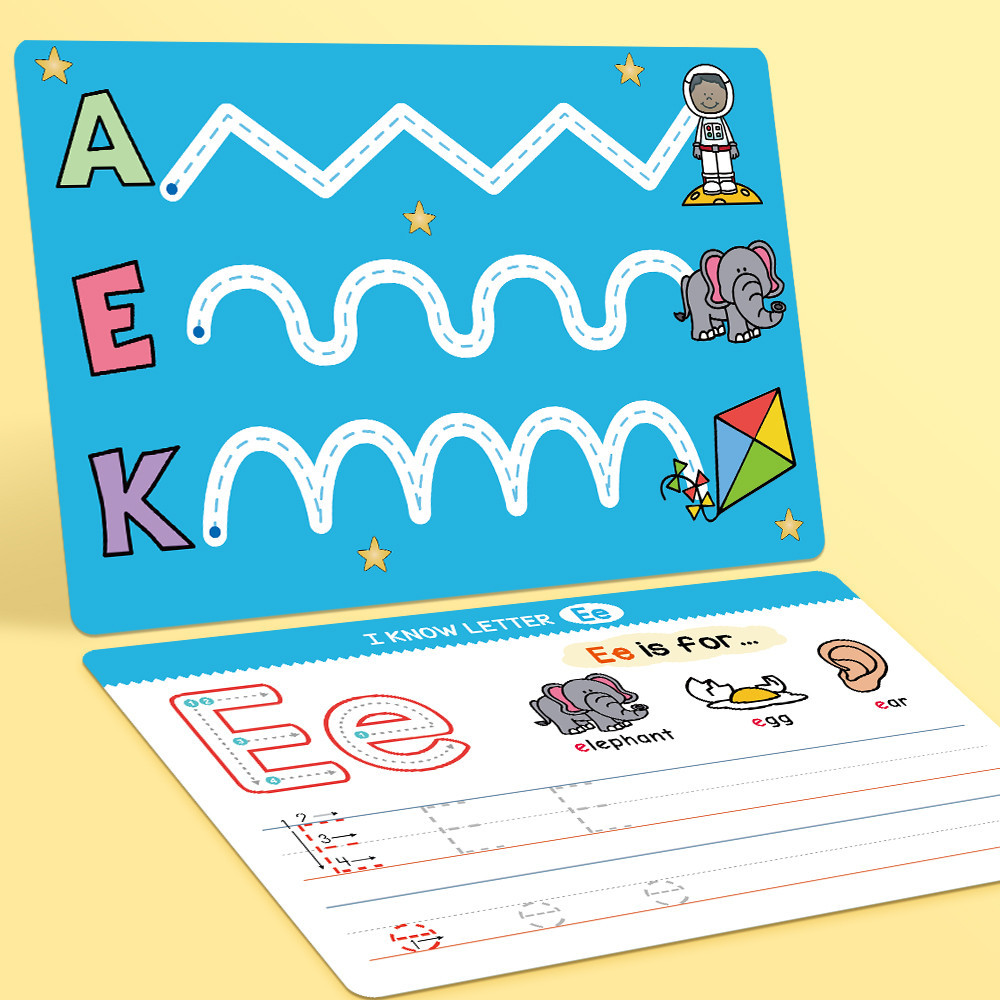 A5 Size Dry Erase Writing English Alphabet Flashcards for Kids Baby ...