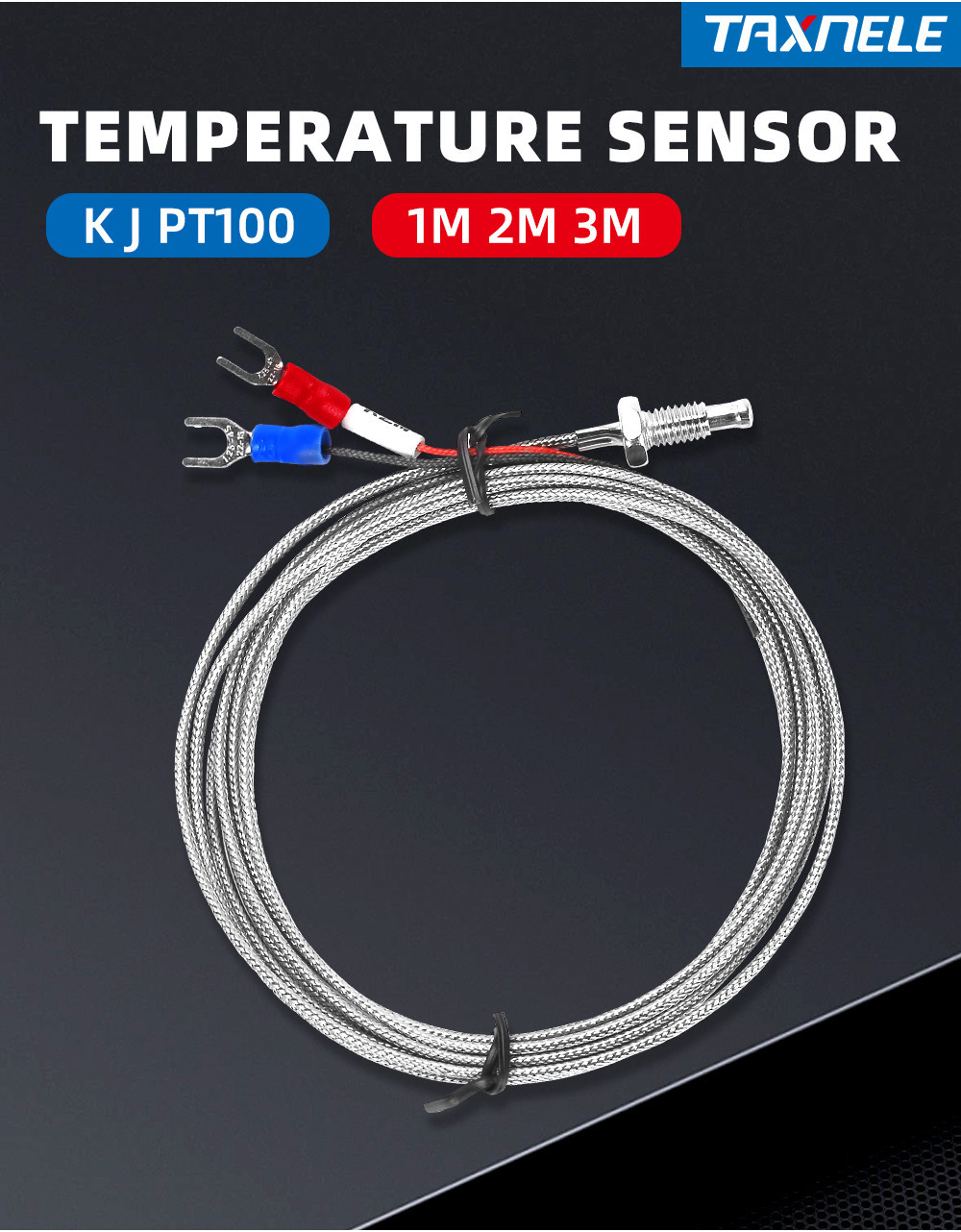 M6 Screw K J PT100 1M 2M 3M RTD Thermocouple Oven Temperature Sensor ...