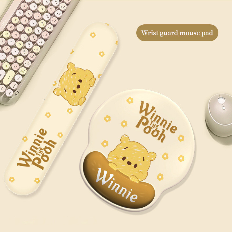 Winnie Pooh Bear Mouse Pad + Keyboard Pad Set Wrist Rest Pad Set ...