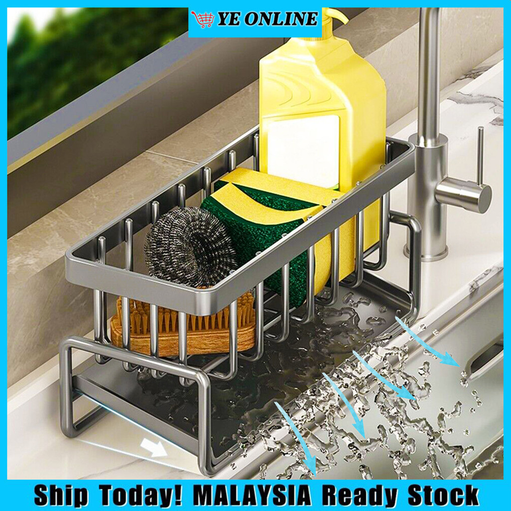 Faucet Drain Rack Sponge Holder Sink Organizer Sponge Towel Soap ...