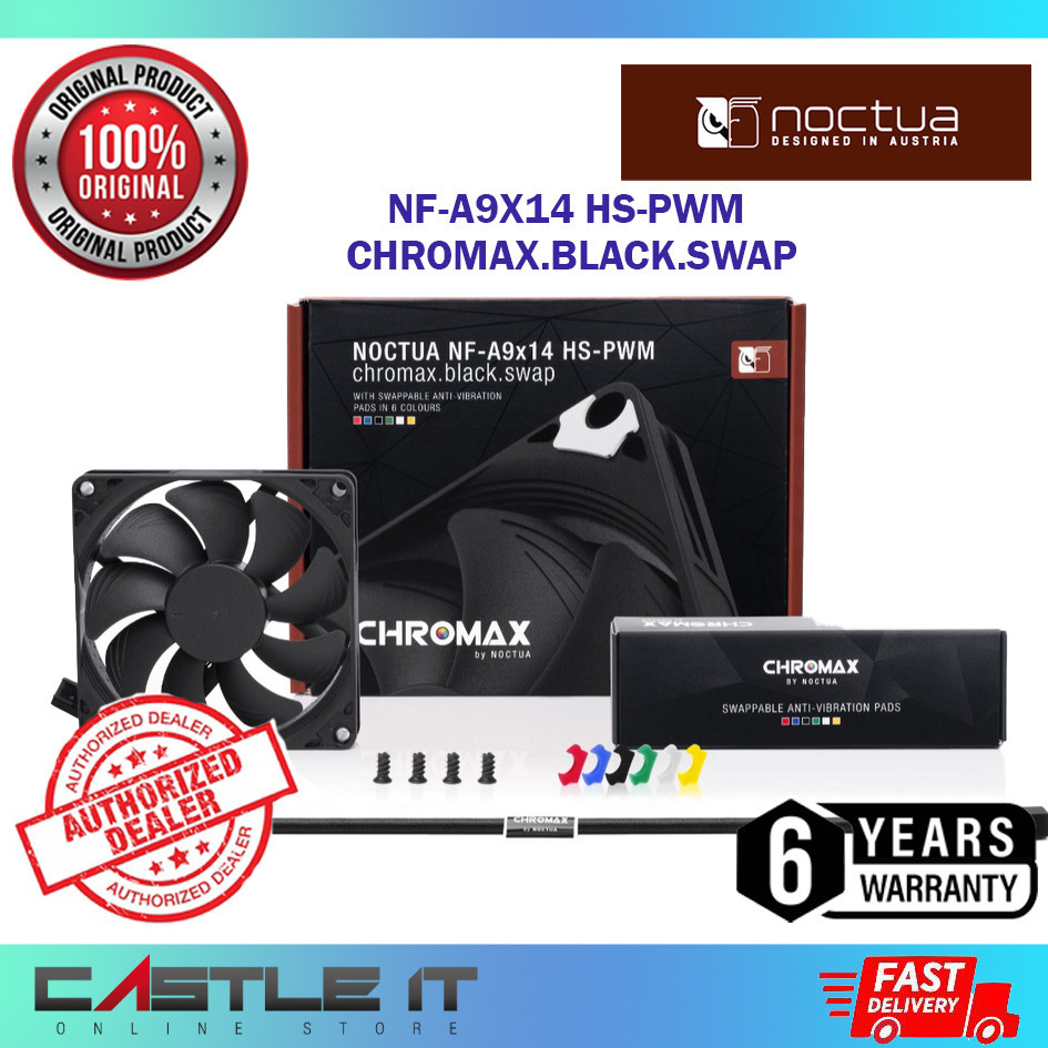 Noctua NF-A9X14 HS-PWM CHROMAX.BLACK.SWAP 9CM 92MM Casing Chassis Case ...