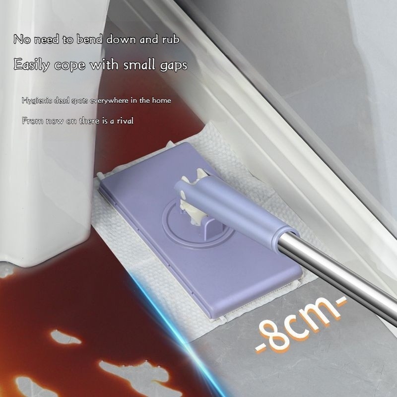 Hands-Free Mini Mop with Push-Pull Handle - Automatic Cloth Changing ...