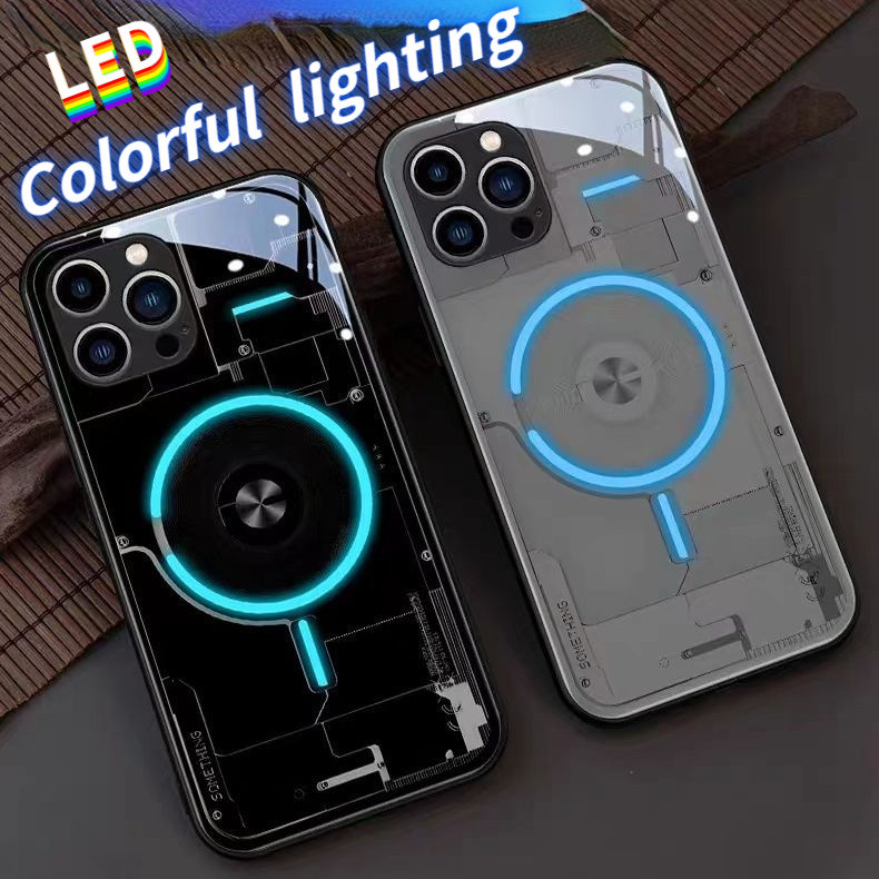 motherboard glass LED light glow phone case for Samsung phone case S21 ...