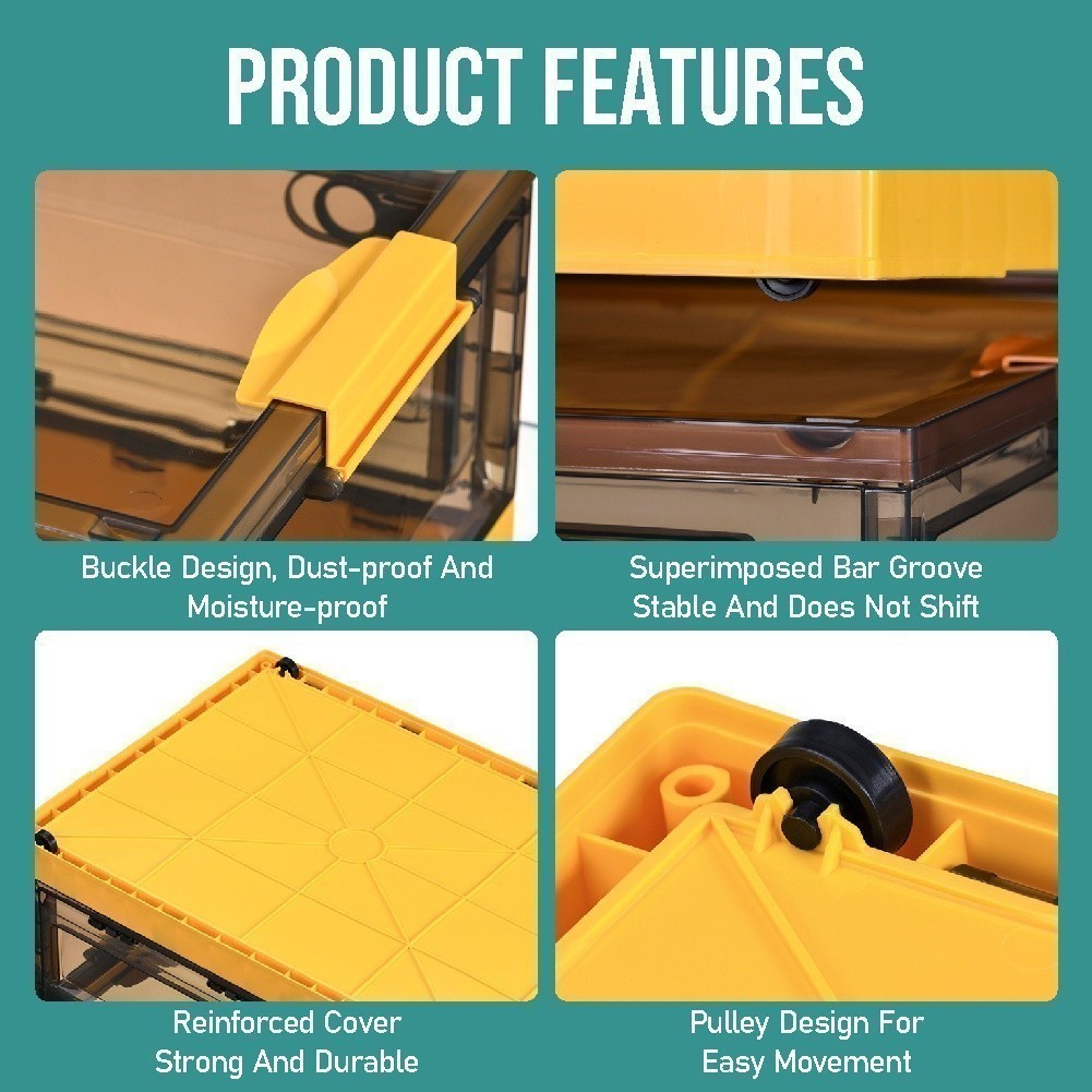 🇸🇬Koala Home🔥Foldable Clothing storage box Plastic stackable Organizer ...