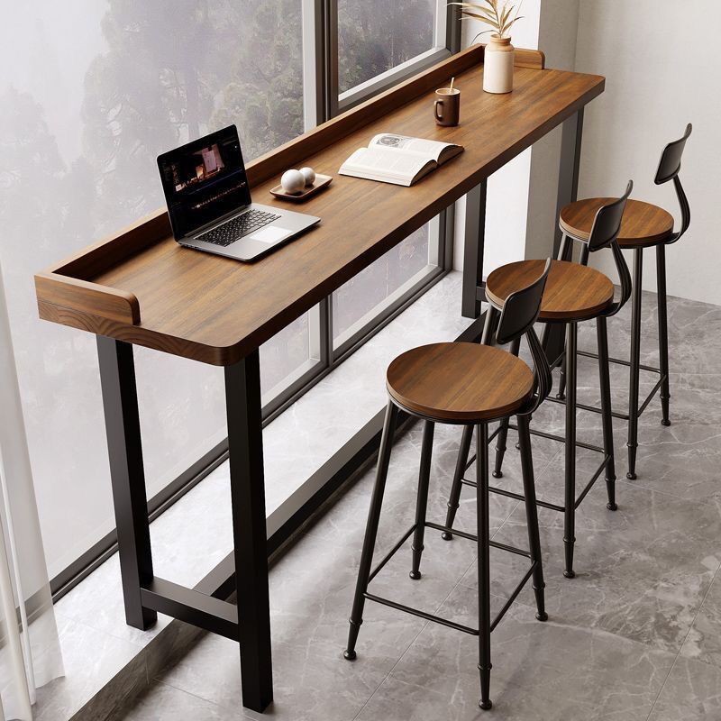 Balcony, Bar, Table, Household Minimalist Solid Wood Long Table, Narrow ...