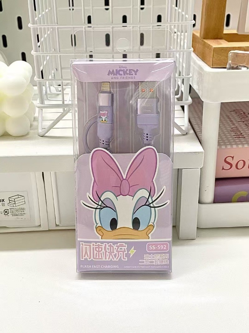 Disney SS-592 Fast Charging Data Cable Minnie Mickey Donald Daisy Type ...