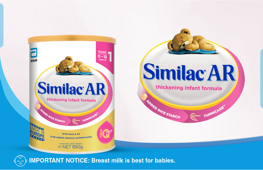 Similac® AR Stage 1 Thickening Infant Formula 850g (0-12 months) | Shopee Singapore
