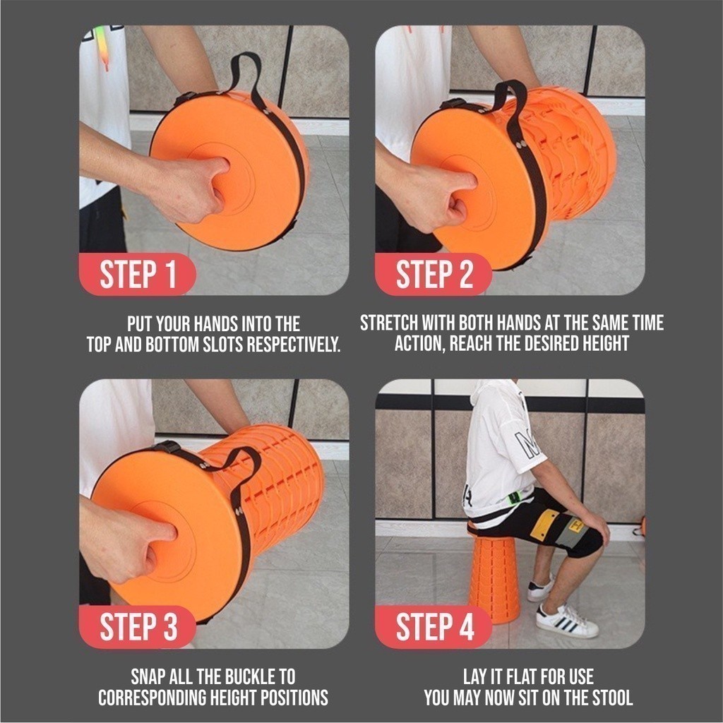 🇸🇬Koala Home🔥Foldable Stool Collapsible Portable Stool Telescopic ...